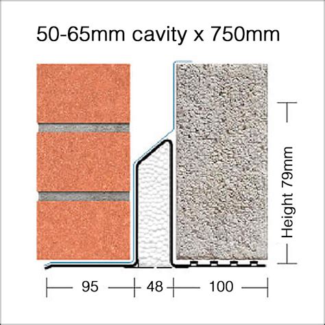 50 65mm Standard Cavity Wall Lintel 750mm Mbs Building Supplies