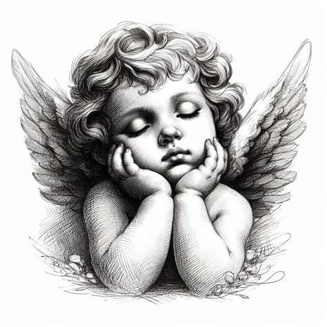 Clipart Cherub Ethereal Cherub Drawing Angelic Art With Heavenly