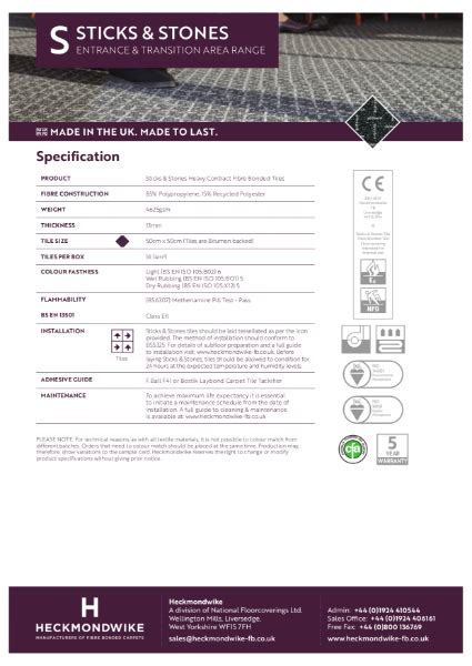 Heckmondwike Sticks And Stones Specification Sheet Nbs Source