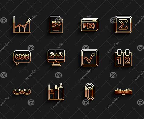 Set Line Function Mathematical Symbol Graph Schedule Chart Diagram Sigma Book With Word