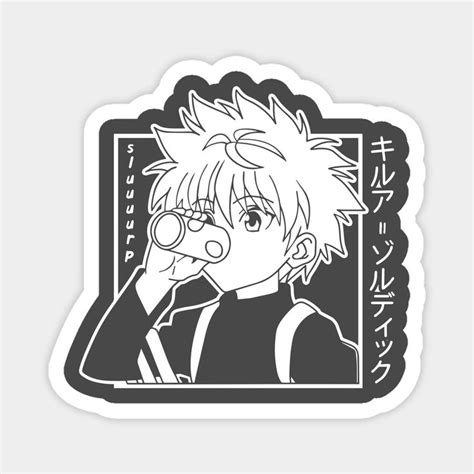 Killua Drink Water By Ahmedboukeltoum Killua Drinking Water Phone Case Stickers