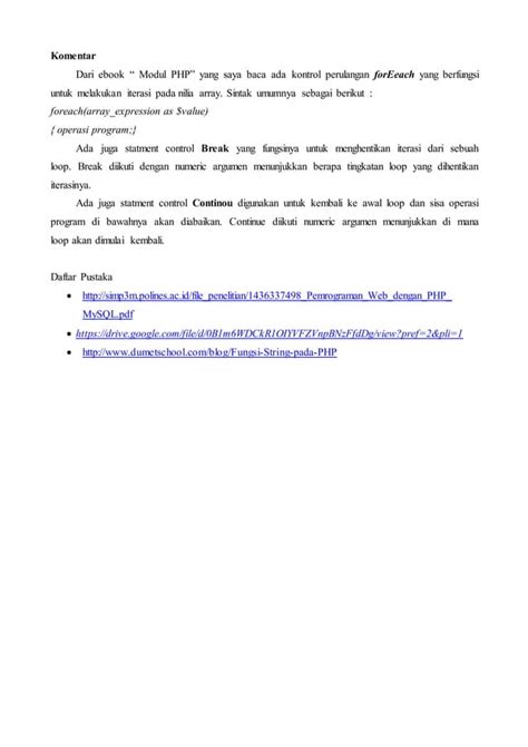 Minggu Ke 8 Struktur Kontrol Php Pdf