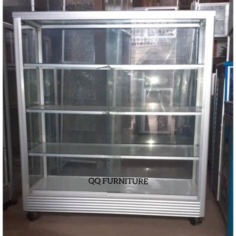 Jual Etalase Kaca Alumunium Ukuran 1 9 M 1 5 M 1 M Lemari Kaca Shopee Indonesia