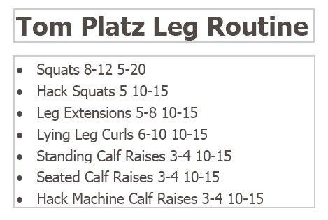 Tom Platz Legs Bodybuilding Workouts Workout Routine Leg Workout