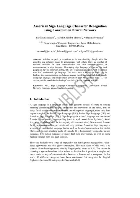 Pdf American Sign Language Character Recognition Using Convolution Neural Network