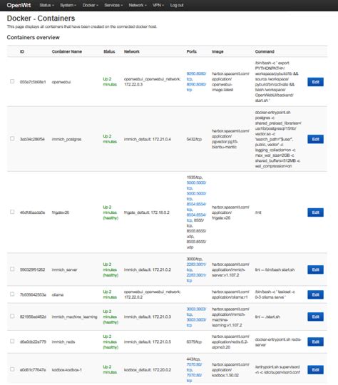 bpi f3 openwrt running frigate immich and ollama with openwebui