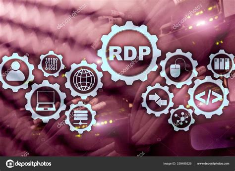 Rdp Remote Desktop Protocol Terminal Services Server Background — Stock