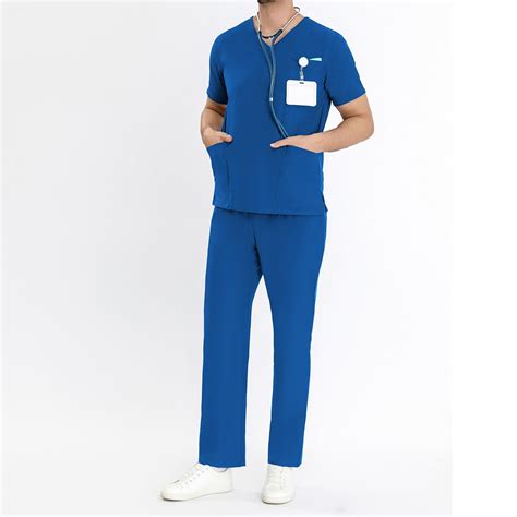 Azrian Unisex Short Sleeve V Neck Uniform Set For Healthcare