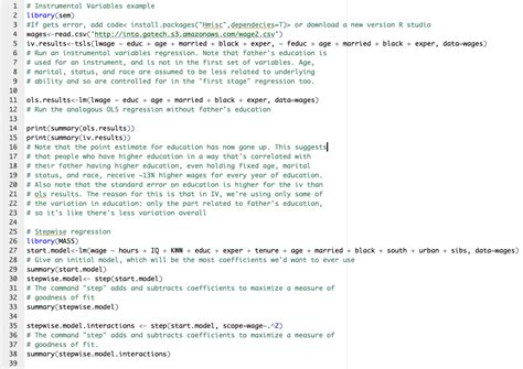Solved Instrumental Variables Example Librarysem If