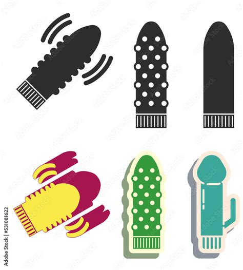 Vecteur Stock Color Illustration Icon For Penis Erect And Flaccid