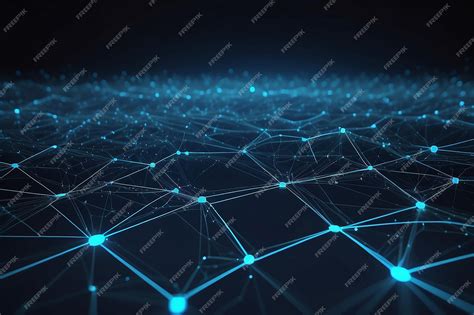 Abstract Blue Polygon Tech Network With Connect Technology Background