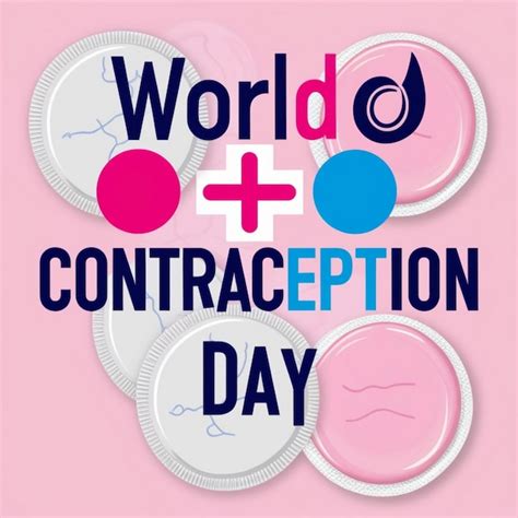 Vector Illustration Of World Contraception Day Red Women And Green Man