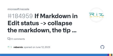 If Markdown In Edit Status Collapse The Markdown The Tip 1 Cell