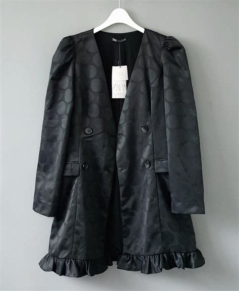Zara 자라 자가드 블레이저 드레스 원피스 롱자켓 세컨웨어