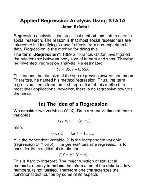 Bruderl 2005 Applied Regression Analysis Using Stata Lecture Notes