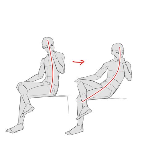How To Draw Sitting Poses Step By Step