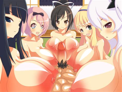 Rule 34 5girls Areolae Black Hair Blonde Hair Blush Breasts Brown Eyes Brown Hair Censored