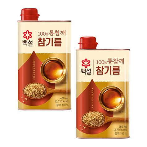 백설 100 통참깨 참기름 450mlx2개