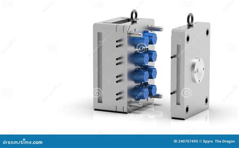 Injection Moulding Machine Vector Illustration Full Cycle Scheme With