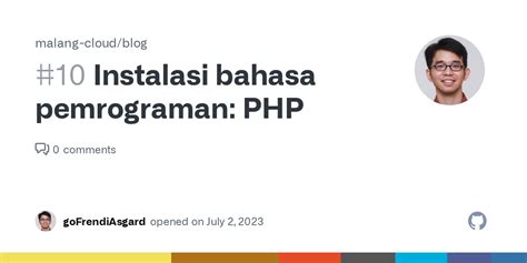 Instalasi Bahasa Pemrograman Php · Issue 10 · Malang Cloudblog · Github