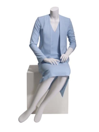 Egghead Matte White Female Mannequin Seated Pose Legs To One Side