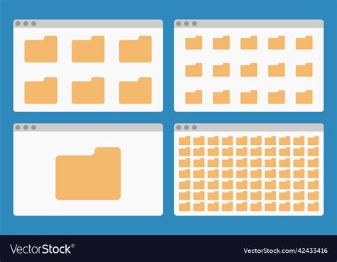 Desktop Interface Window With Folders Isolated Vector Image