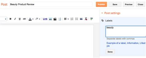 how to properly use labels as categories on blogger