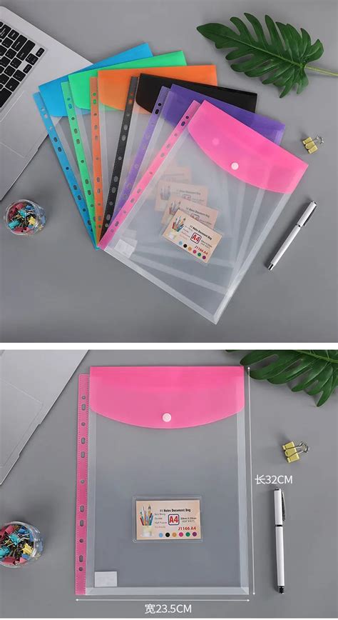 Customized A Transparent File Folder Snap Waterproof Button