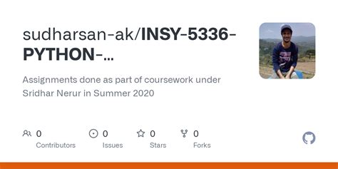 Github Sudharsan Akinsy 5336 Python Programming Assignments Done As Part Of Coursework Under