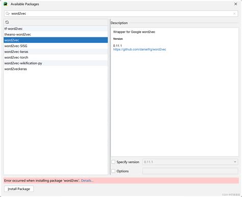 【问题】warning There Was An Error Checking The Latest Version Of Piplinux安装word2vec Csdn博客