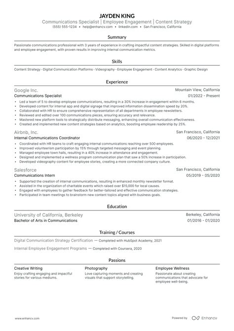 1 Successful Communications Manager Resume Example And Writing Tips For 2024