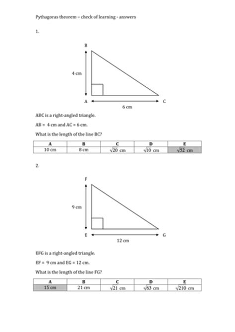 Maths Ks3 And Ks4 Gcse Pythagoras And Trigonometry In Right Angled