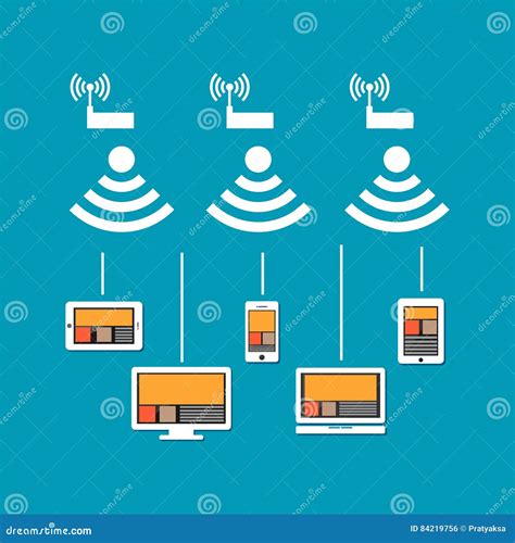 Network Topology Computer Network Connection Vector Illustration