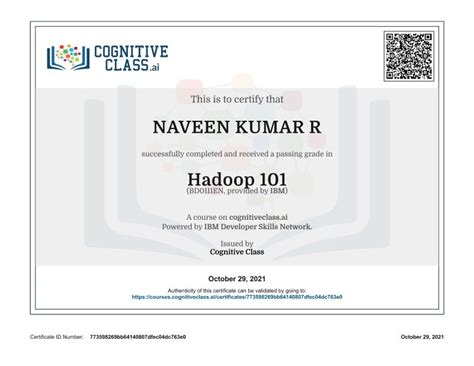 Naveen Kumar R On Linkedin Hadoop Bigdata Datascience Cognitiveclass Learningjourney