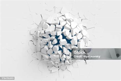 벽은 원형의 구멍으로 나뉩니다 깨진 벽 조각으로 만든 둥근 프레임 3d 렌더링 그림 0명에 대한 스톡 사진 및 기타 이미지 0명 개념 개념 기호 Istock