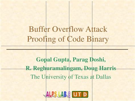 Ppt Buffer Overflow Attack Proofing Of Code Binary Powerpoint Presentation Id8899294