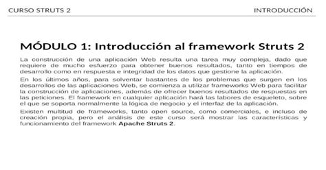 IntroducciÓncurso Struts 2 MÓdulo 1 Introducción Al Framework Struts 2