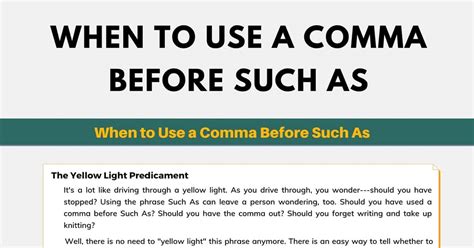 Comma Before Such As When To Use A Comma Before Such As 7ESL