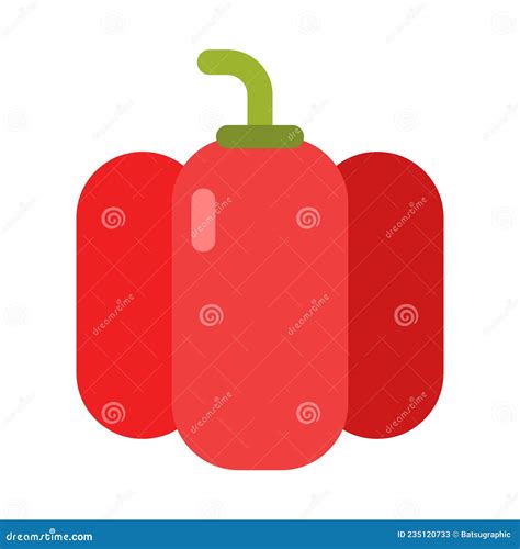Red Pepper Flat Clipart Vector Illustration Stock Vector Illustration