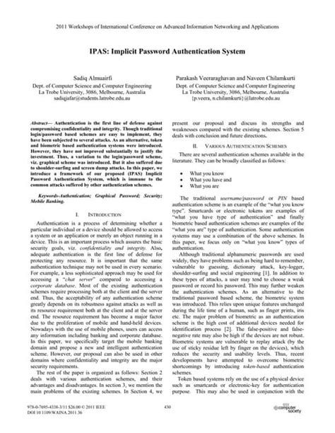 Ipas Implicit Password Authentication System Ieee 2011 Pdf