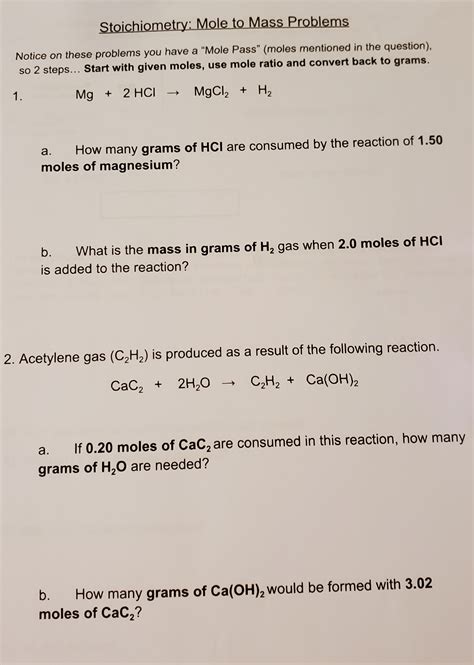 Stoichiometry Problems