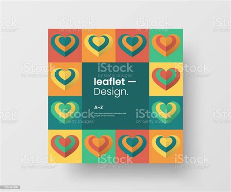 놀라운 발렌타인 데이 벡터 스퀘어 배너 모형 하트 일러스트 디자인 레이아웃이 있는 추상 커버 휴일 인사말 카드 사각형 간단한 창조적 인 브로셔 템플릿 배경 개념에 대한 스톡