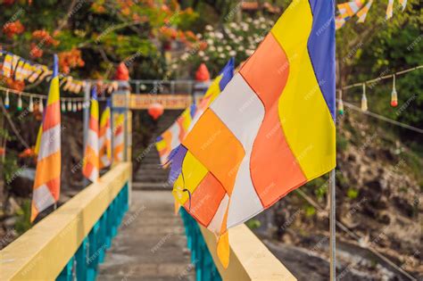 Premium Photo Buddhist Flags At A Temple In Vietnam