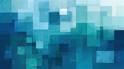 An Abstract Design Of Overlapping Squares In Shades Of Blue And Green Premium Ai Generated Image