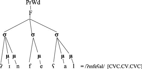 Prosodic Structure Of The Pattern ʔɪnfeʕal Download Scientific Diagram