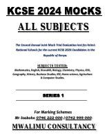 KCSE 2024 MOCK EXAMS S1 9 Pdf Dirzon