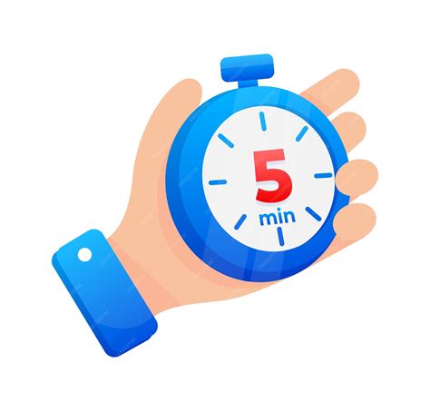 Premium Vector Hand Firmly Gripping A Blue Stopwatch Set To 5 Minutes
