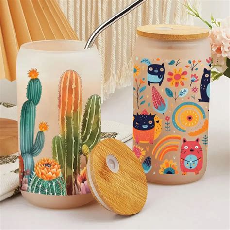 3d Uv Dtf Wraps Transfer Sticker Diy For 16oz Glass Cup Waterproof Wrap
