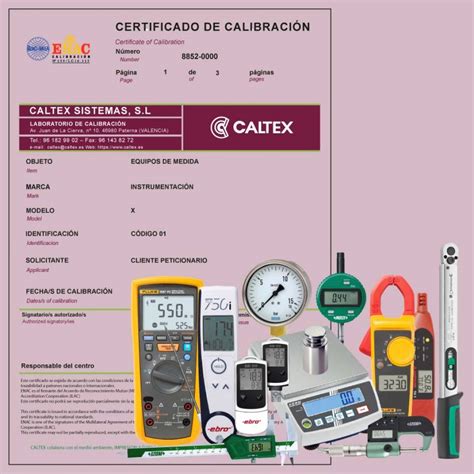 Laboratorio De Calibración De Equipos De Medida Caltex Certificados