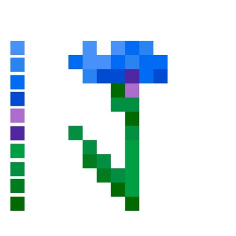 Cornflower Minecraft Items Рисунки по клеточкам майнкрафт цветы